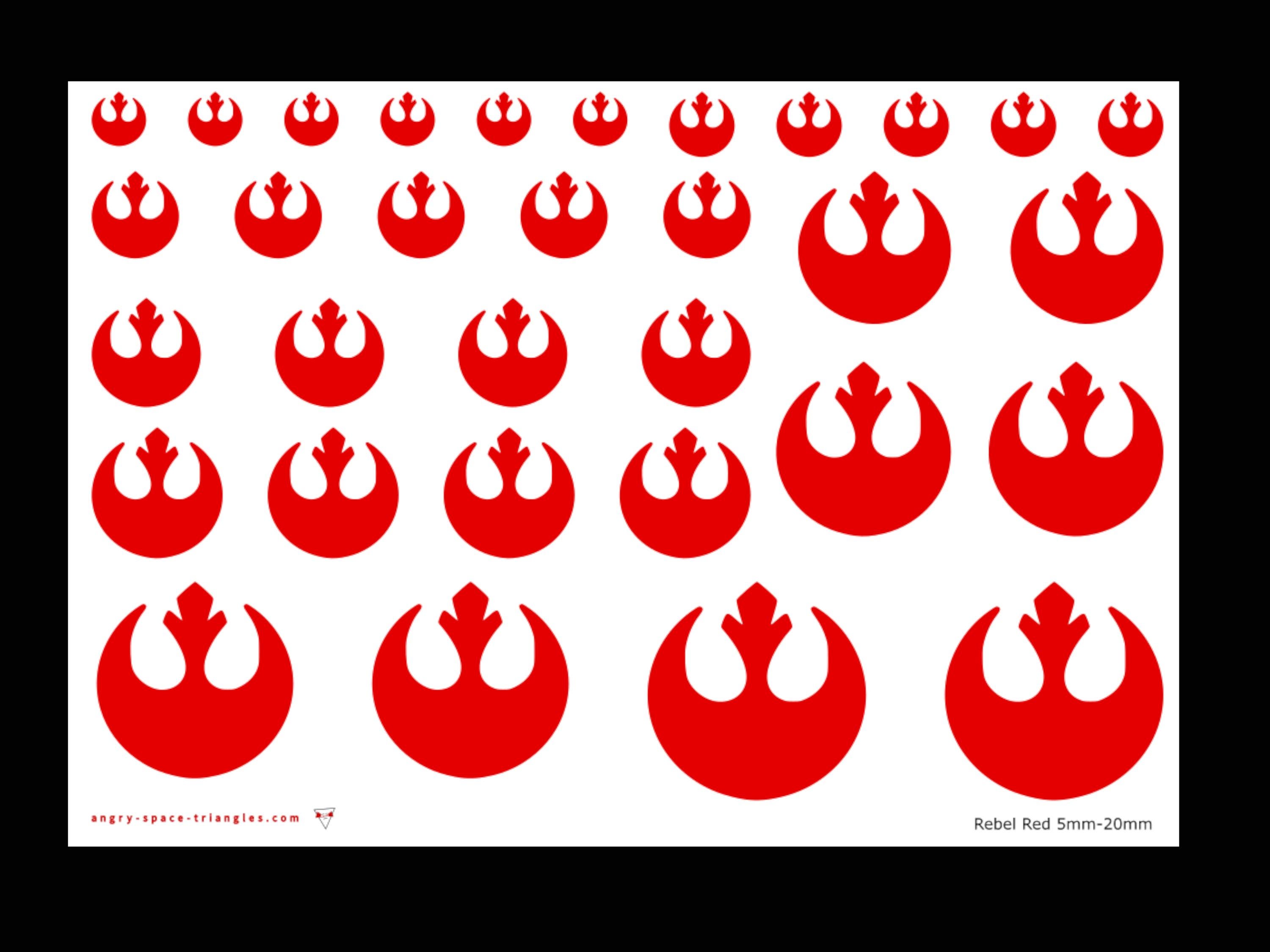 Star Wars Decals Rebel & Phoenix Cell Water Transfers Legion Armada X ...