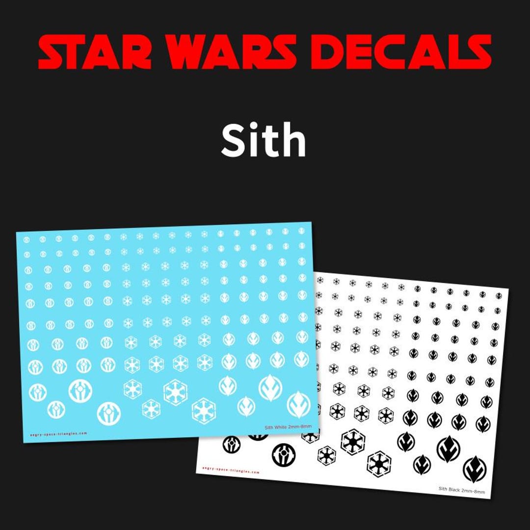 Star Wars Decals - Sith - Water Transfers - Legion - Armada - X-wing - Etsy