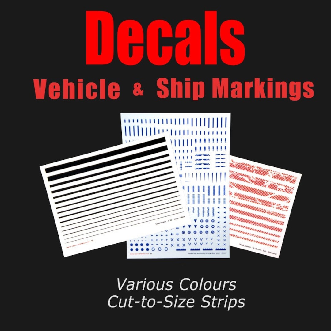 Decals / Water Slide Transfers - Checked - Hatched - Solid Lines - for ...