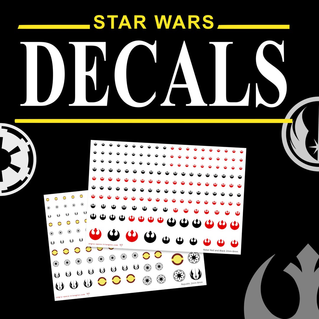 Star Wars Decals - Water Transfers - Legion - Armada - X-wing - Etsy