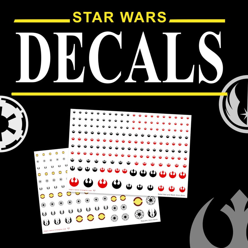 Star Wars Decals - Water Transfers - Legion - Armada - X-wing - Etsy