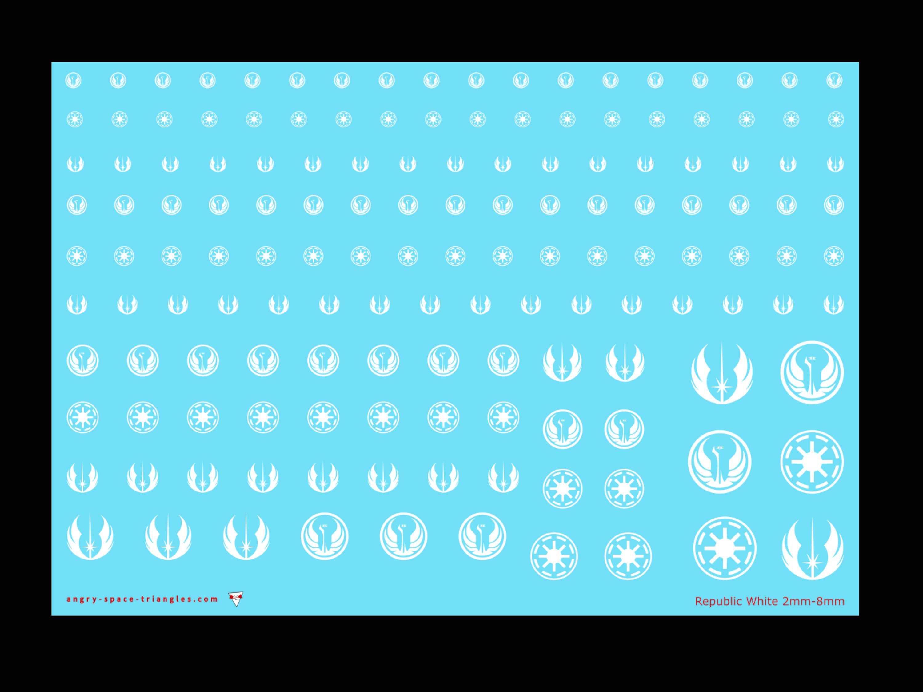 White Decals / Water Slide Transfers Star Wars Legion Armada ...