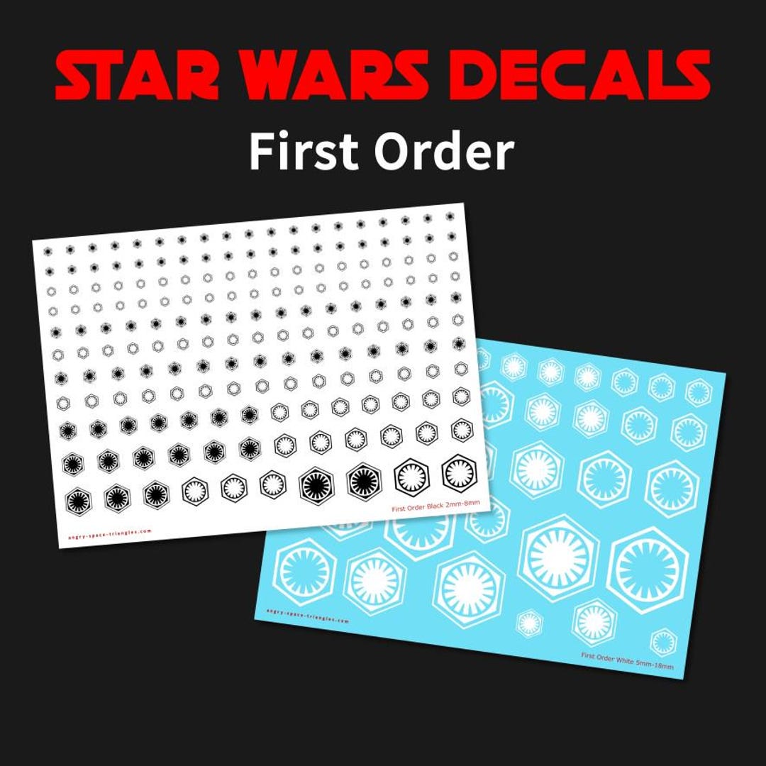 Star Wars Decals - First Order - Water Transfers - Legion - Armada - X ...