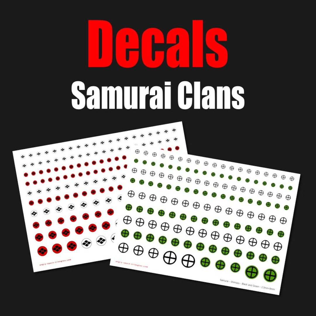Samurai Decals Water Slide Transfers Clans Logos - Etsy