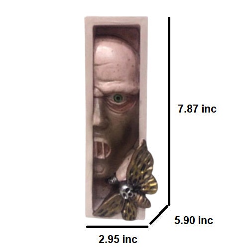 Realistic Ghost Face Bookend Shelf, Resin Book Peeping Monster Stand ...