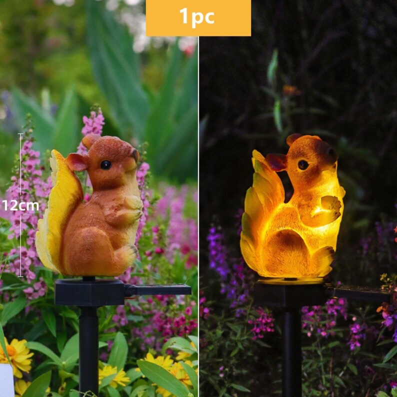 LED Solar Outdoor Lamp Animal Owl Parrot Squirrel Lawn Lamps Home ...