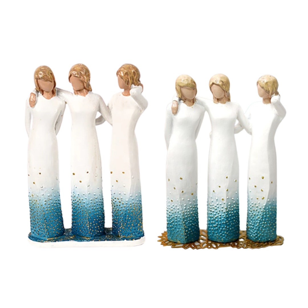 Three Women Figurines Girlfriends Resin Gift Ornament Desktop Decor ...