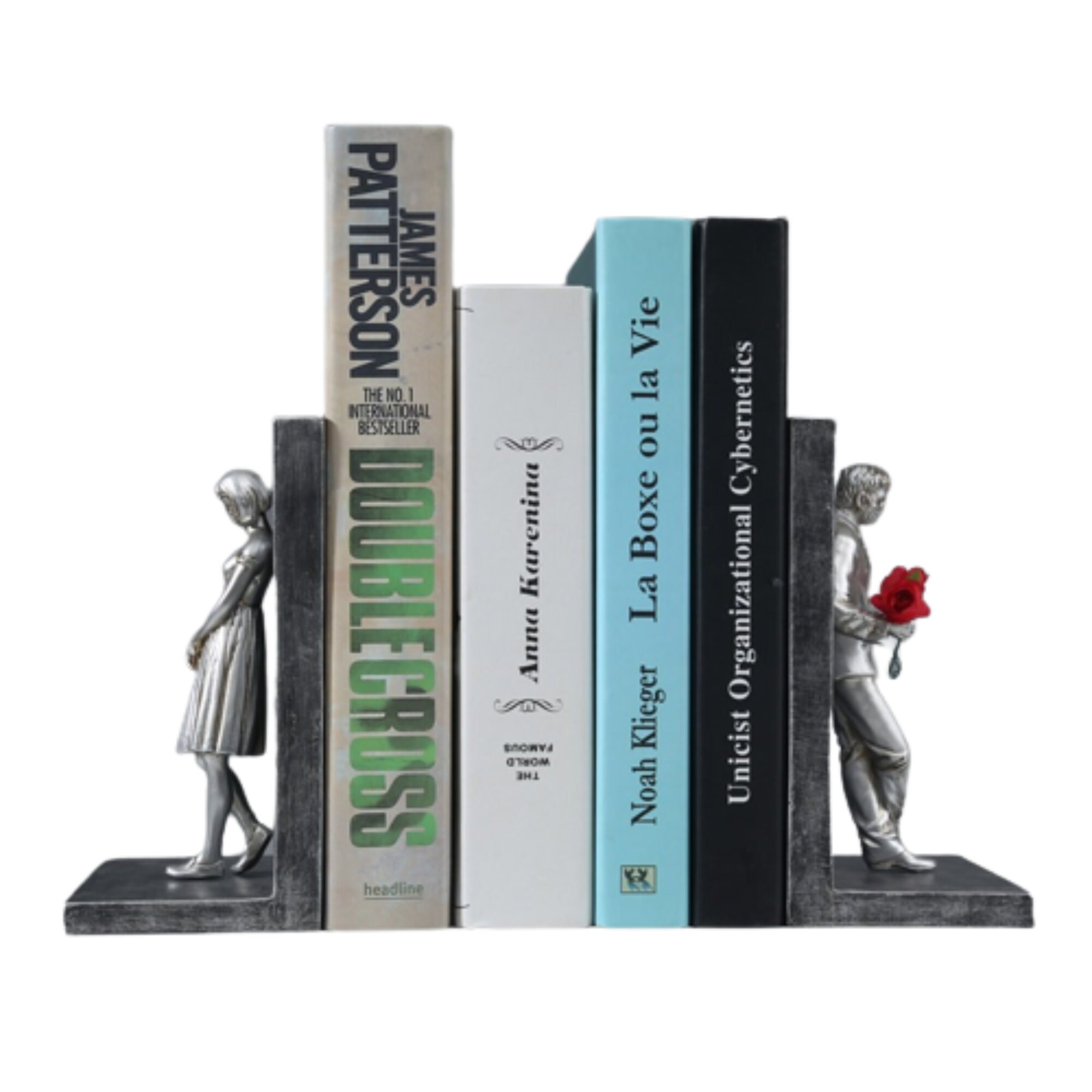 Bookend Shelf Decor Banksy Couple Waiting for Love Wearing Masks ...