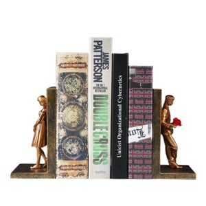 Bookend Shelf Decor Banksy Couple Waiting for Love Wearing Masks ...