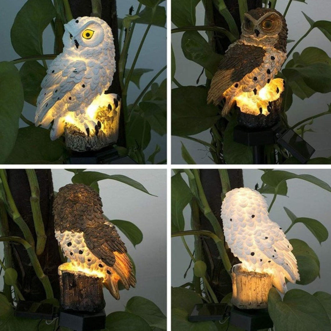 LED Solar Outdoor Lamp Animal Owl Parrot Squirrel Lawn Lamps Home ...