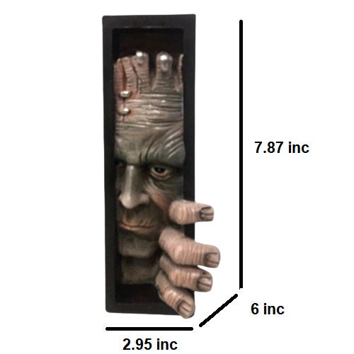 Realistic Ghost Face Bookend Shelf, Resin Book Peeping Monster Stand ...