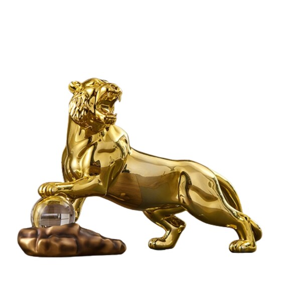 Golden Tiger Statue With the Palm of His Hand Fixed on a - Etsy