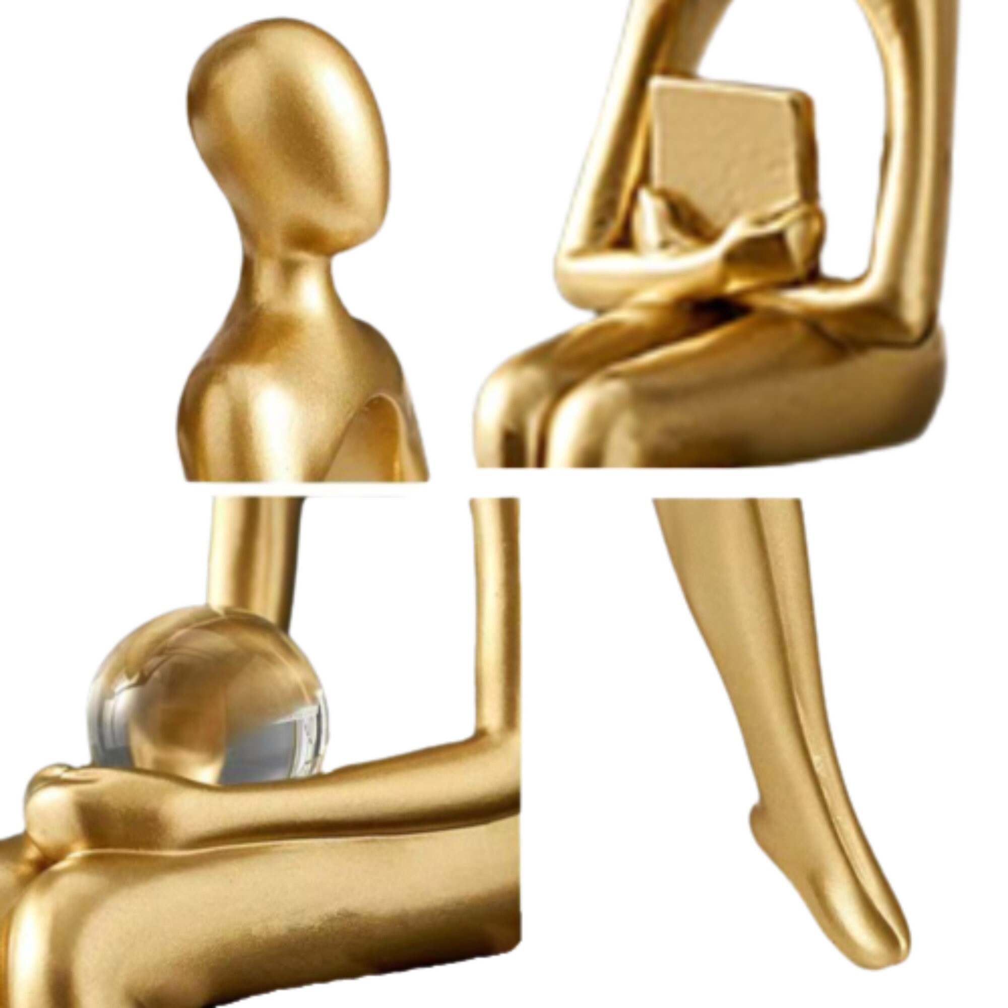 Golden Human Characters Statue Nordic Geometric Statues - Etsy