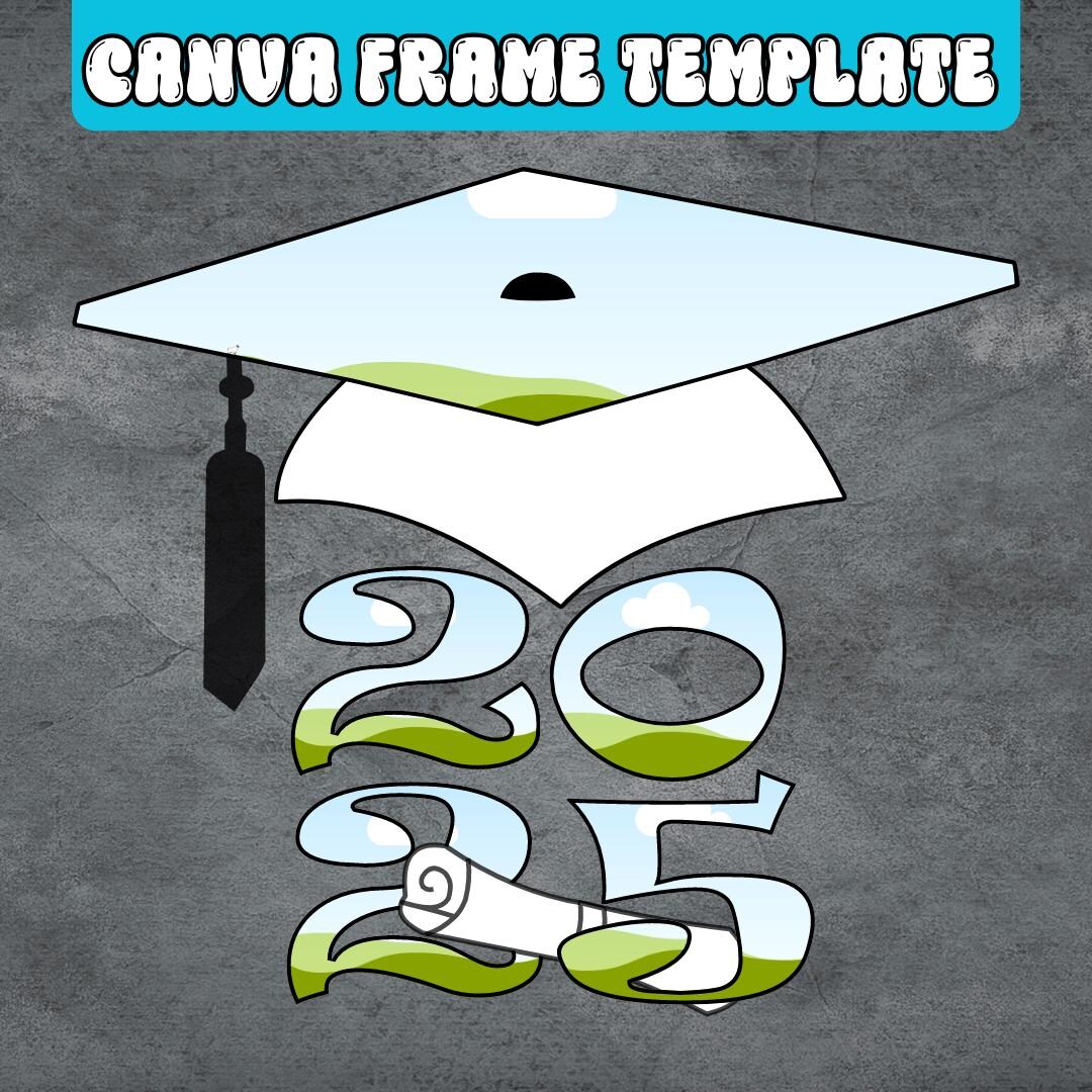 Graduation Canva Frame Template, 2025 Graduation Frame, Class of 2025 ...