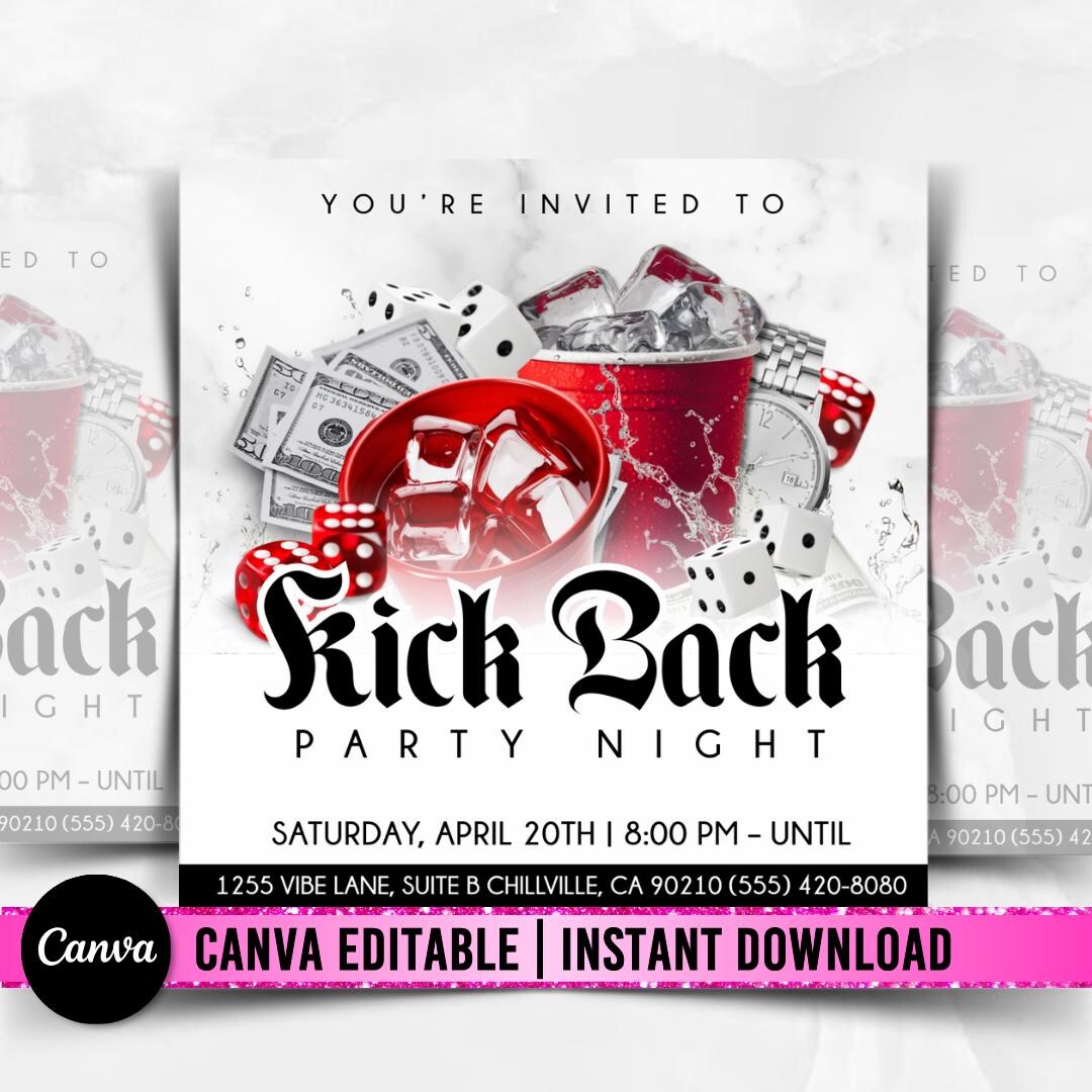 Kickback Party Flyer Canva Template | Chill Vibes Event Flyer ...