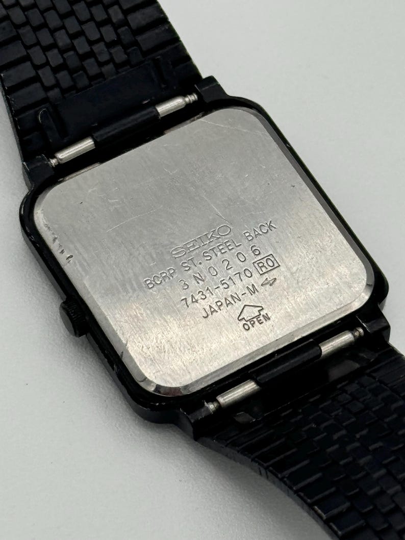 1980s Seiko Square Tank White Roman Dial - Etsy