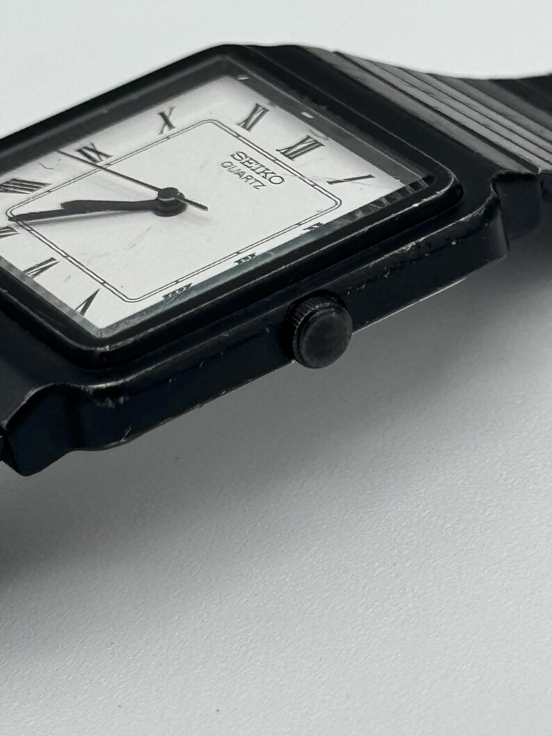 1980s Seiko Square Tank White Roman Dial - Etsy