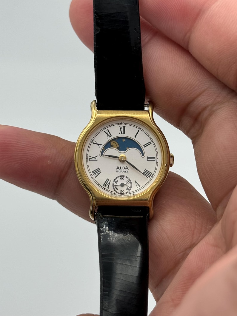 1980s Seiko Alba Sun & Moon Watch Roman Dial Sub Second - Etsy