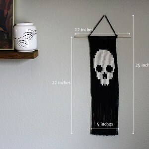 Skull Macrame Wall Hanging, Gothic Decor, Boho Halloween Decor, DIY ...
