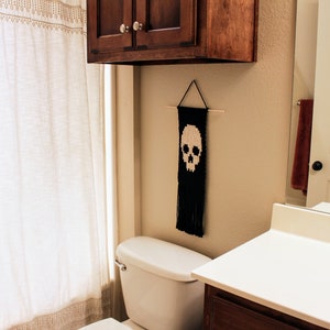 Skull Macrame Wall Hanging, Gothic Decor, Boho Halloween Decor, DIY ...