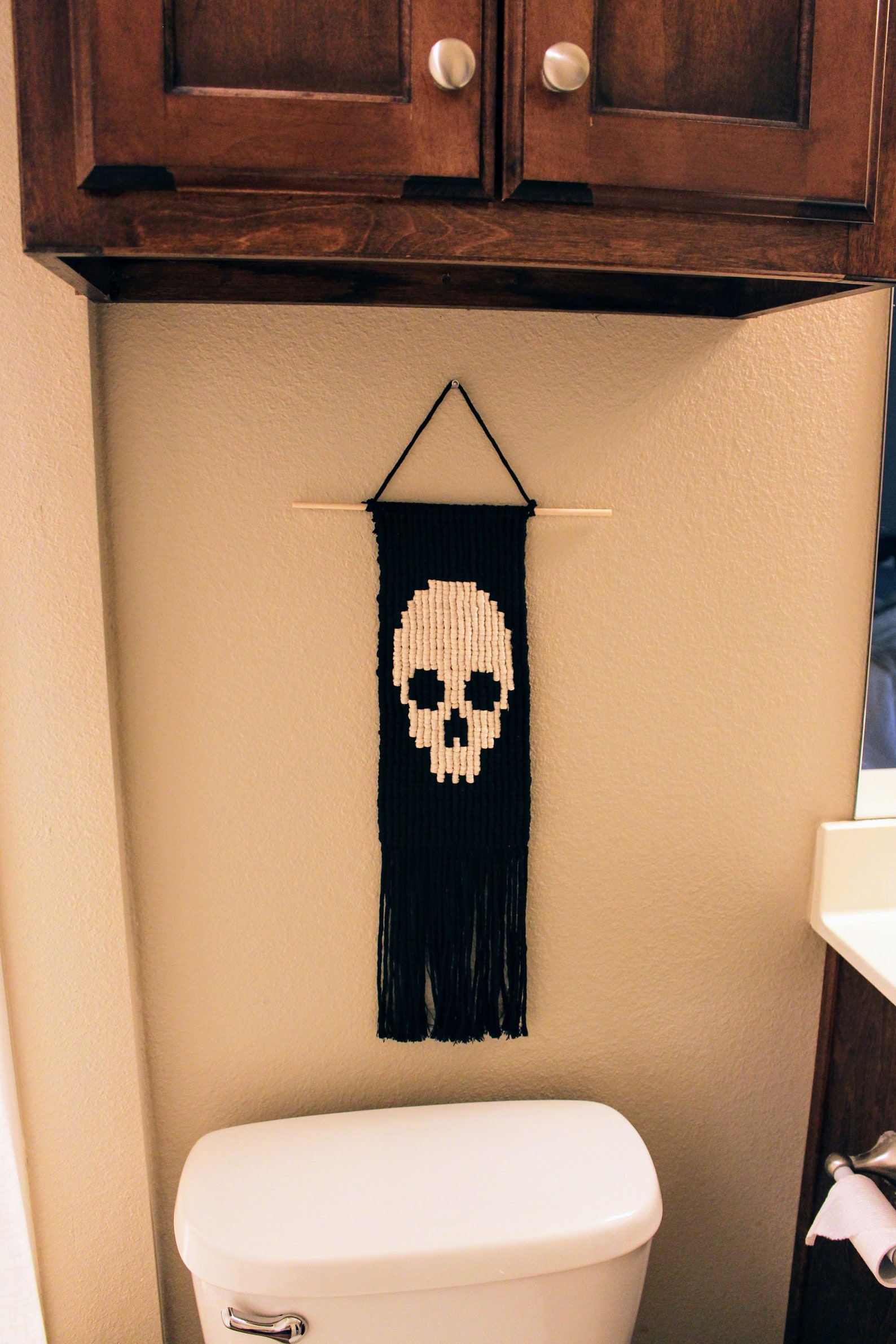 Skull Macrame Wall Hanging Gothic Decor Boho Halloween - Etsy