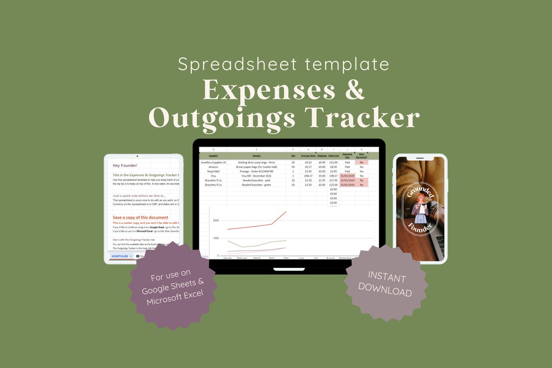 Expenses & Outgoings Tracker Spreadsheet Template Expense Tracker ...