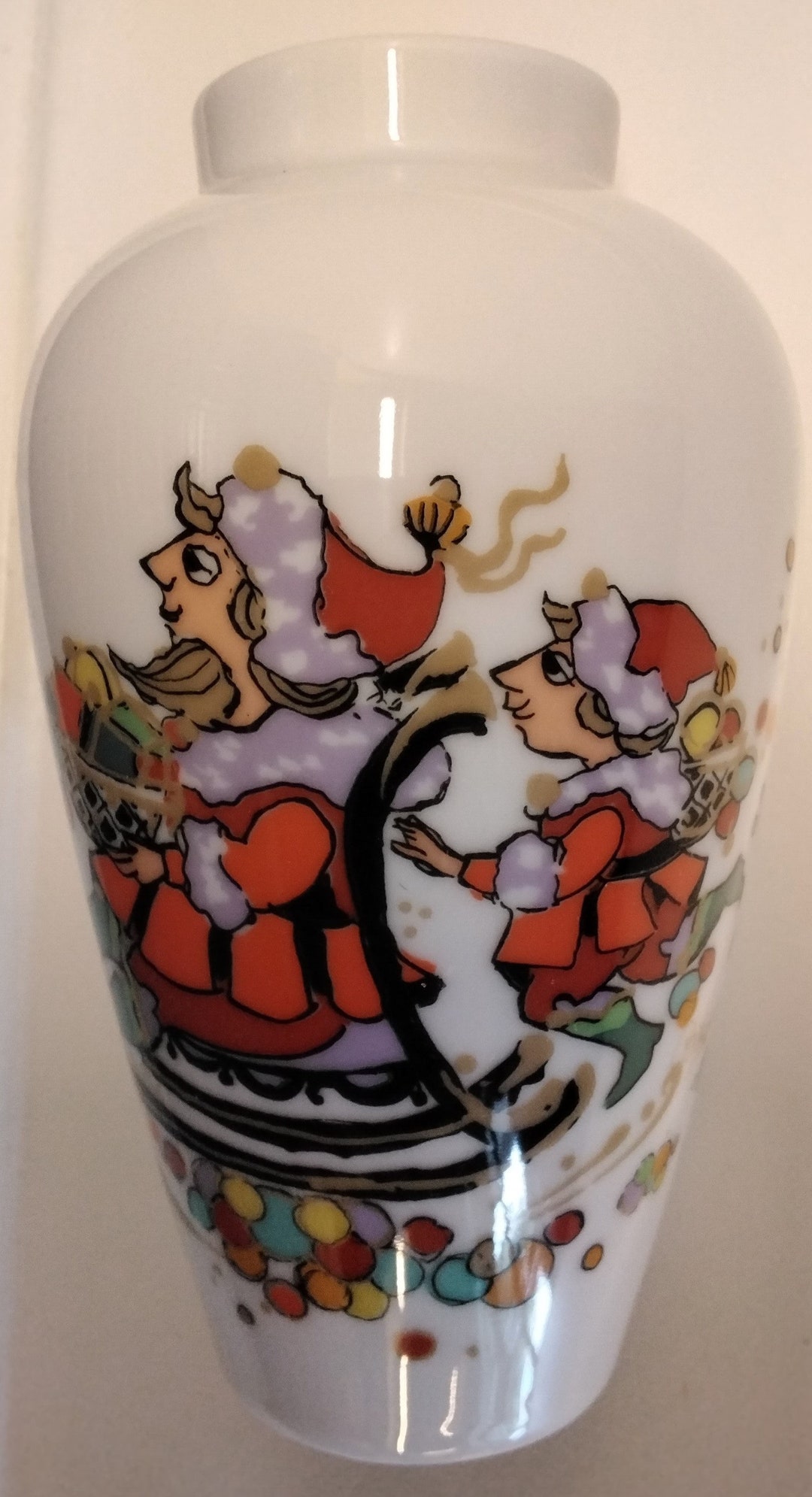 Rosenthal Christmas Vase Bjorn Wiinblad Santa Sleigh Elf Vintage Rare ...