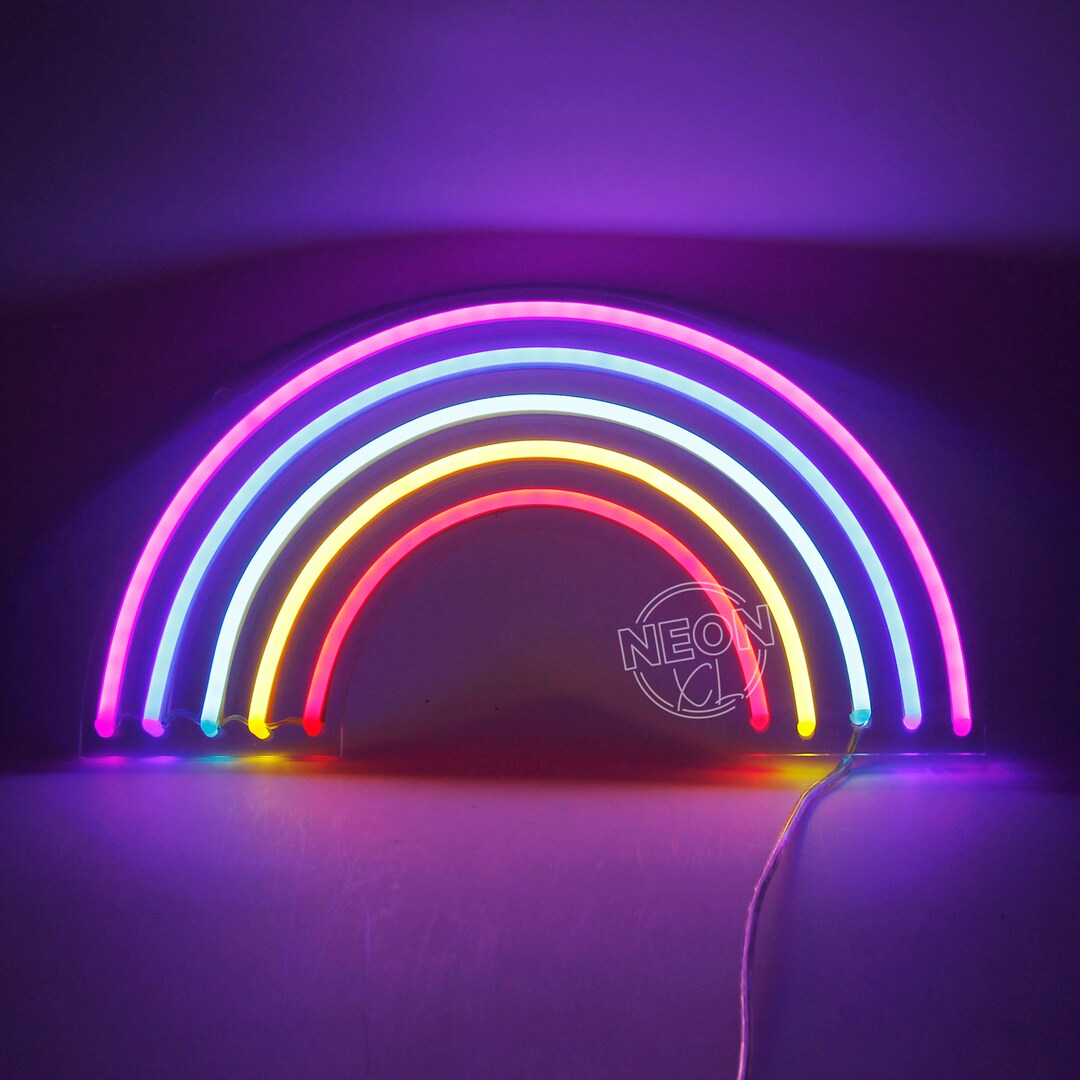 Rainbow LED Neon Sign Colorful Led Neon Light Custom Room Decor Kids ...