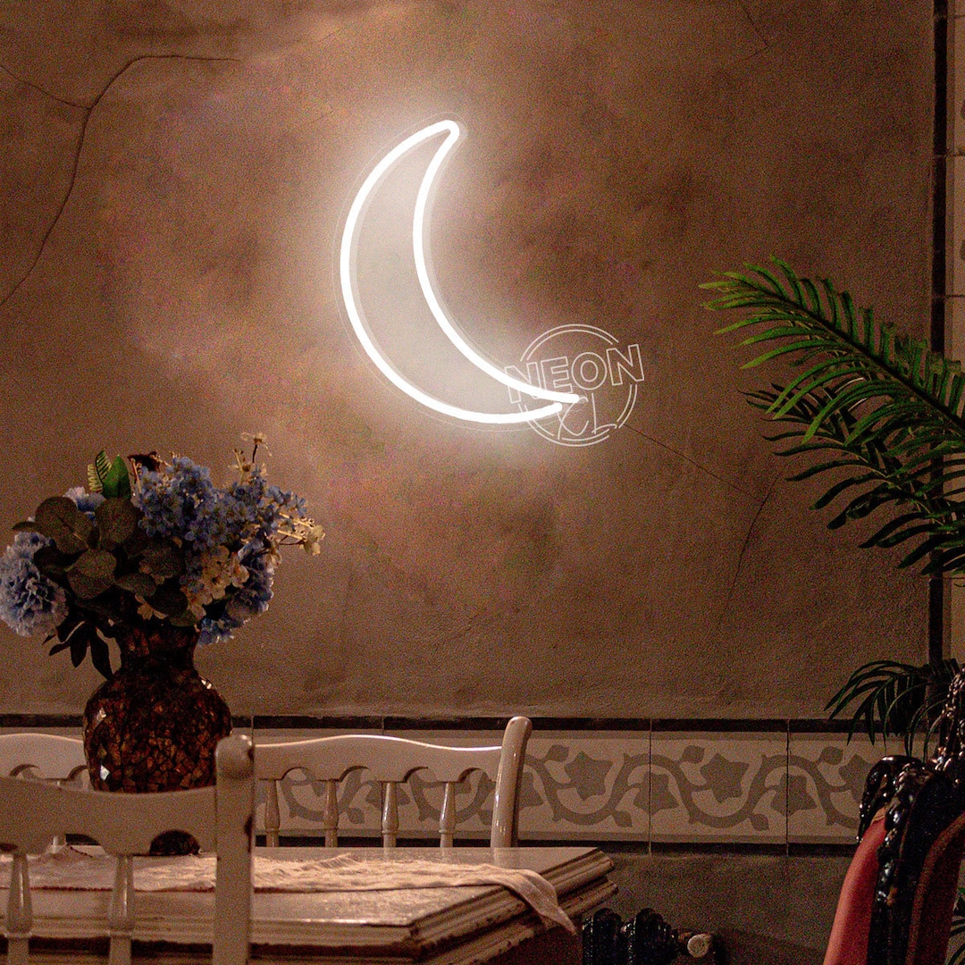 Moon LED Neon Light Signs Home Led Neon Light Decor Living Room Wall ...