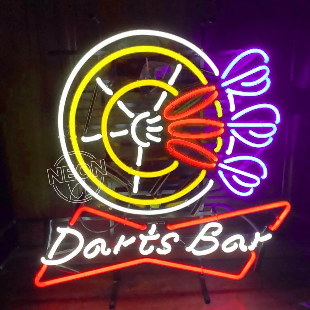 Darts Bar Neon Sign Handmade Real Glass Neon Sign Light Custom Neon ...
