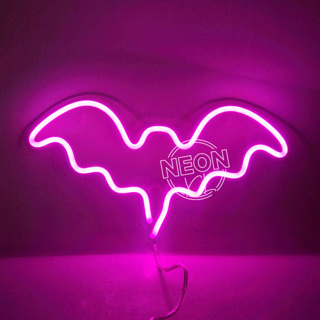 Bat LED Neon Sign Neon Animal Signs Custom Handmade Room Decor Kids ...