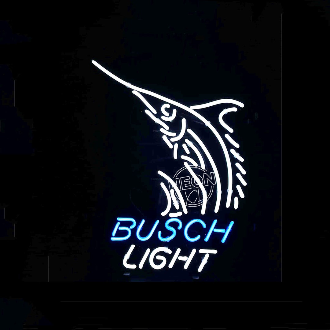 Sword Fish Busch Light Custom Real Glass Neon Sign Artwork - Etsy