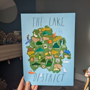 Illustrated Map of the Lake District - Etsy