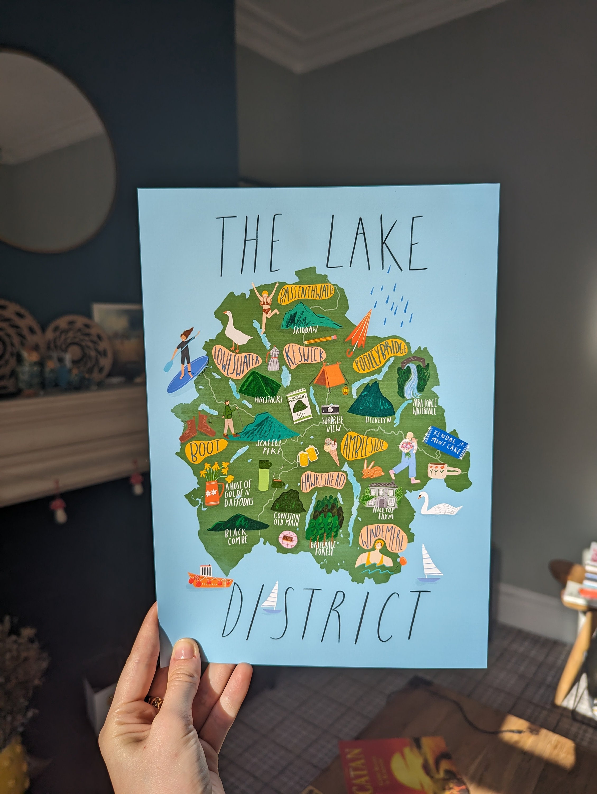 Illustrated Map of the Lake District - Etsy UK