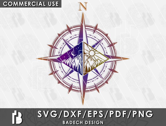Compass Svg Travel Svg Nautical Svg Compass Decal | Etsy