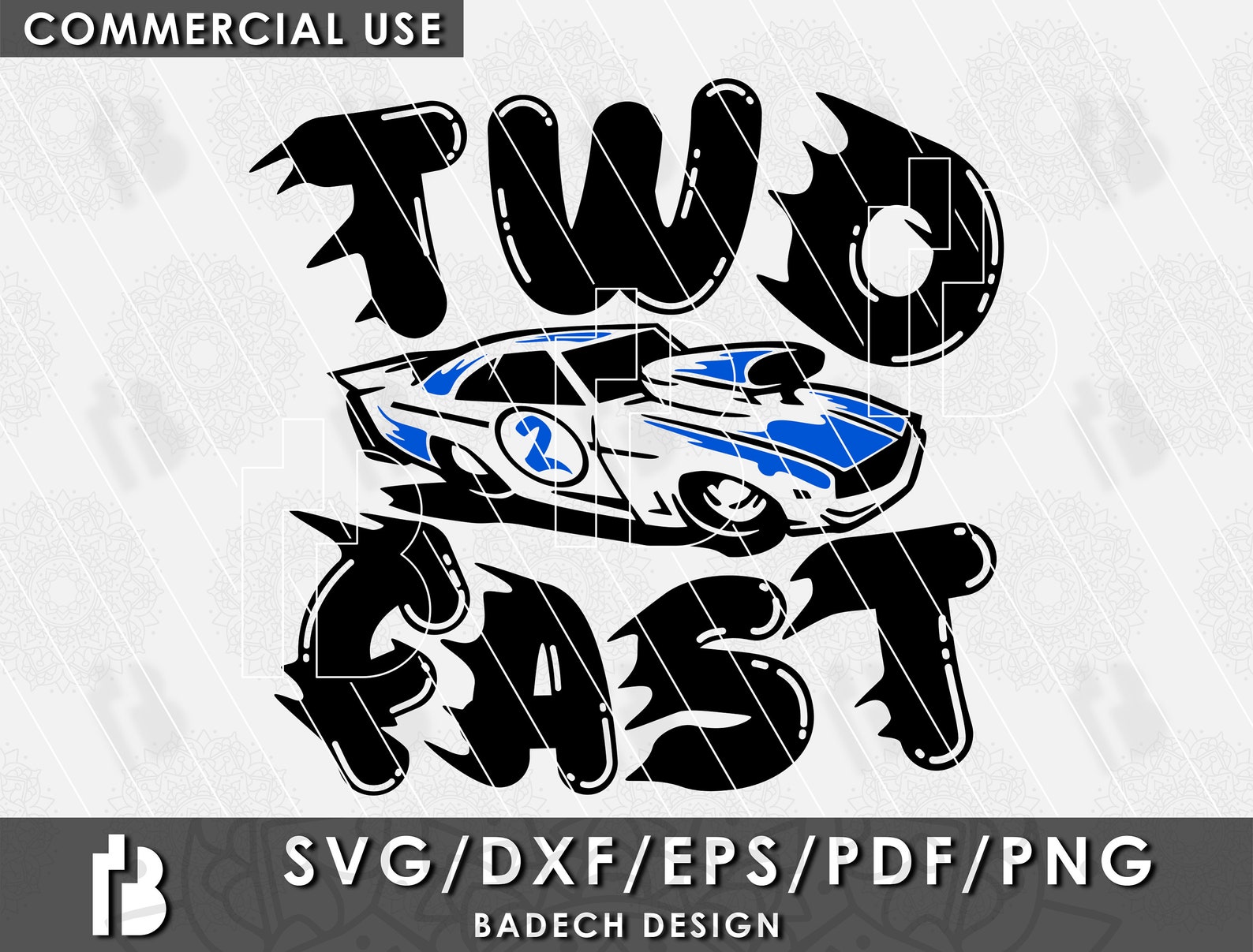 Two Fast Svg - Two Fast Birthday Svg - Birthday Svg - Two Years Old ...