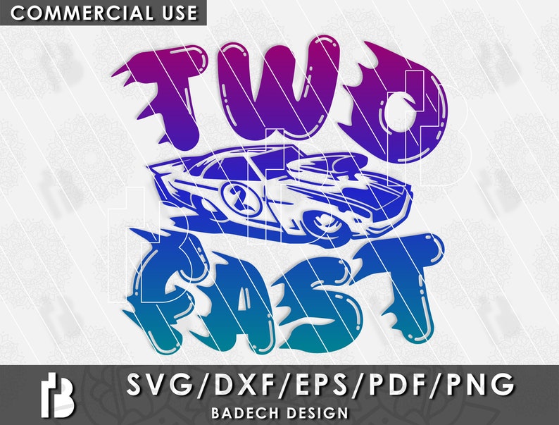 Two Fast Svg - Two Fast Birthday Svg - Birthday Svg - Two Years Old ...
