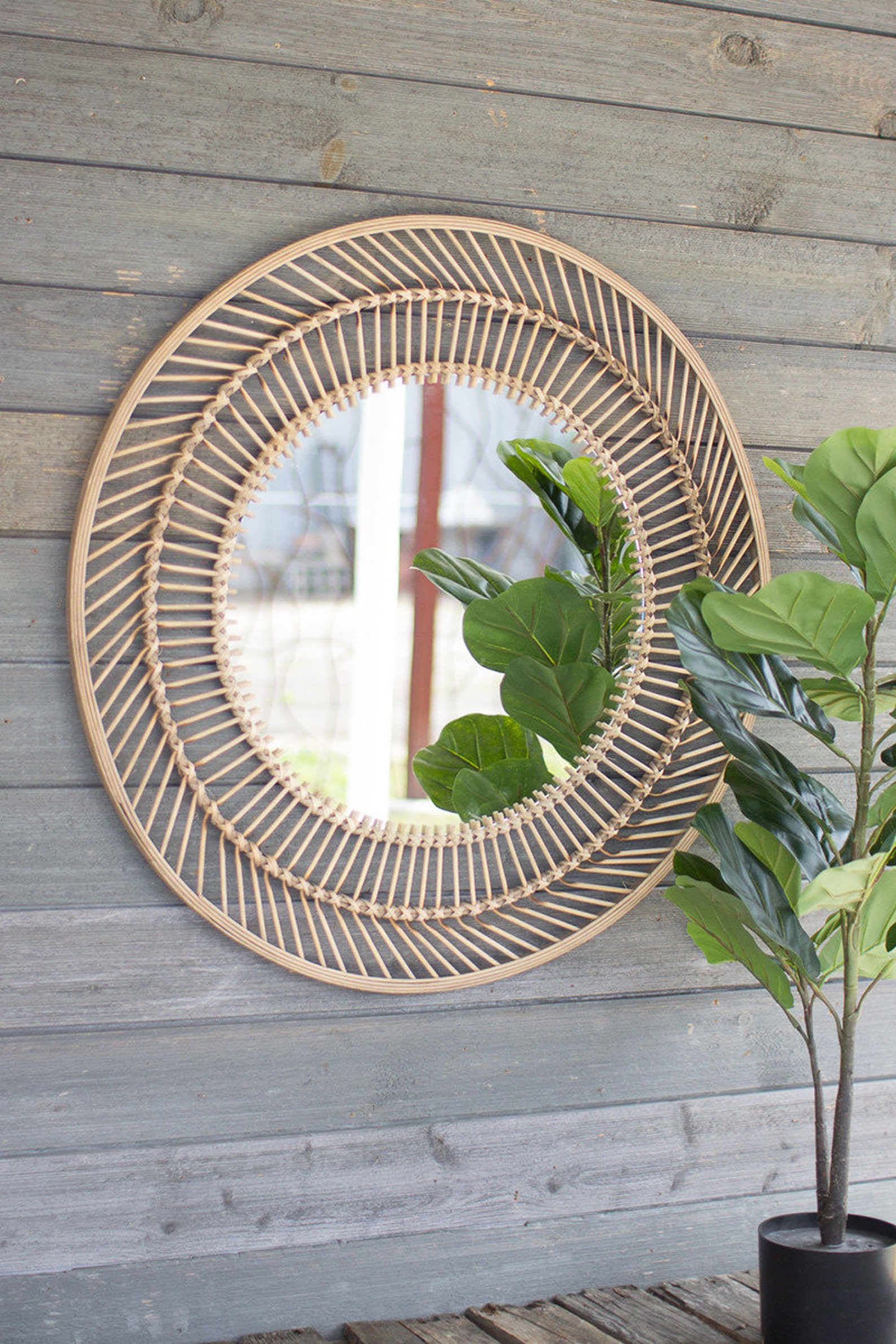 Round Bamboo Mirror Wall Decor Bathroom Mirror Round Wall - Etsy