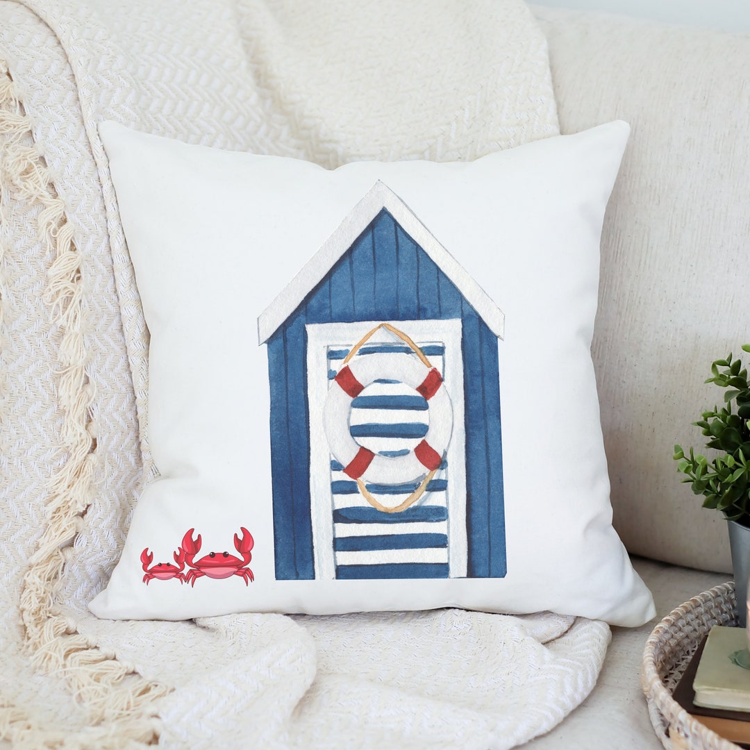 Beach House Outdoor Pillows Lifeguard Stand Coastal Patio Throw Pillows ...