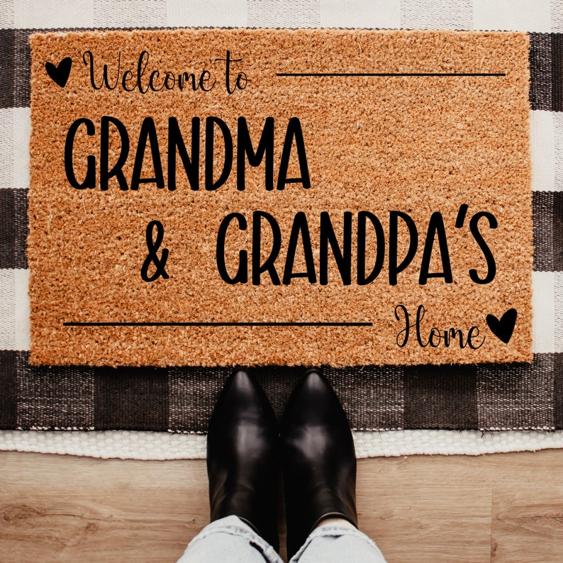 Grandparents Personalized Doormat Custom Grand Parent Welcome Mat From ...
