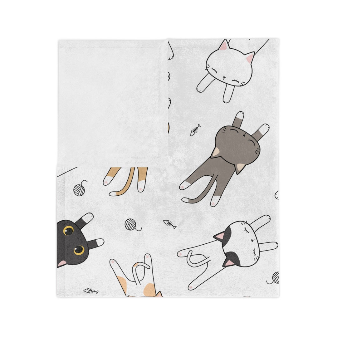Funny Cat Blanket, Cat Lovers Gift, Kitten Minky Velveteen Blanket Gift ...