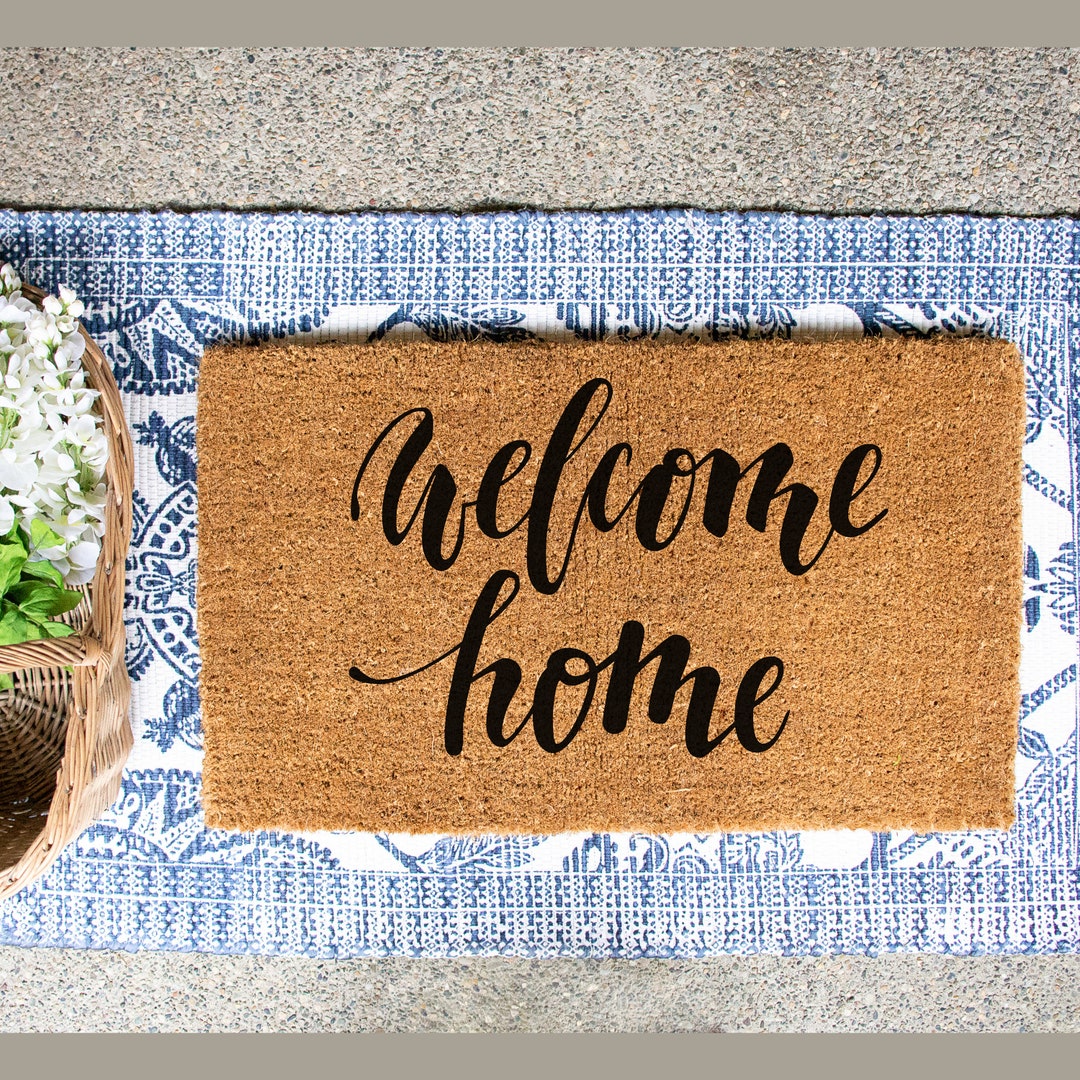 Welcome Home Doormat, Front Entryway Mat, Porch Door Mat, Housewarming ...