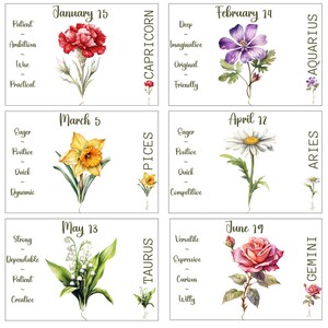 Birthdate Candle, Personalized Birth Flower Month Scented Candle ...