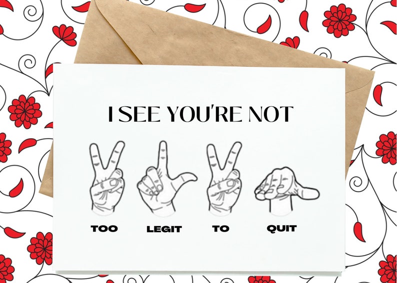 Funny Retirement Card, Too Legit to Quit, MC Hammer, Leaving Job, Co ...