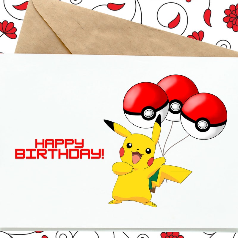 Pikachu Birthday Card - Etsy