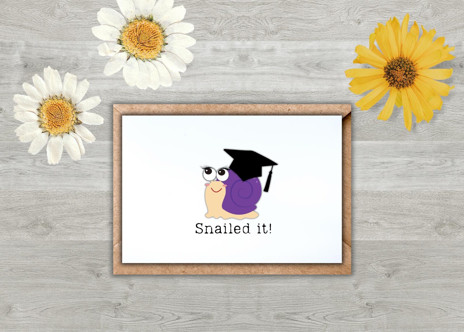 Funny Graduation Card: Snailed It Pun, 5x7 Matte Cardstock - Etsy