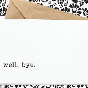 Funny Farewell Card: "well, Bye" - Leaving, Retirement, Divorce - Etsy