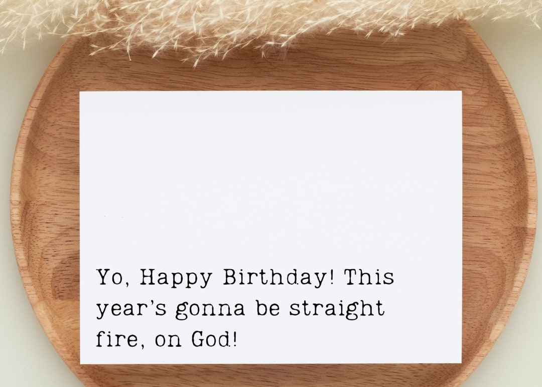 Funny Sarcastic Birthday Card: Gen-z Slang - Etsy