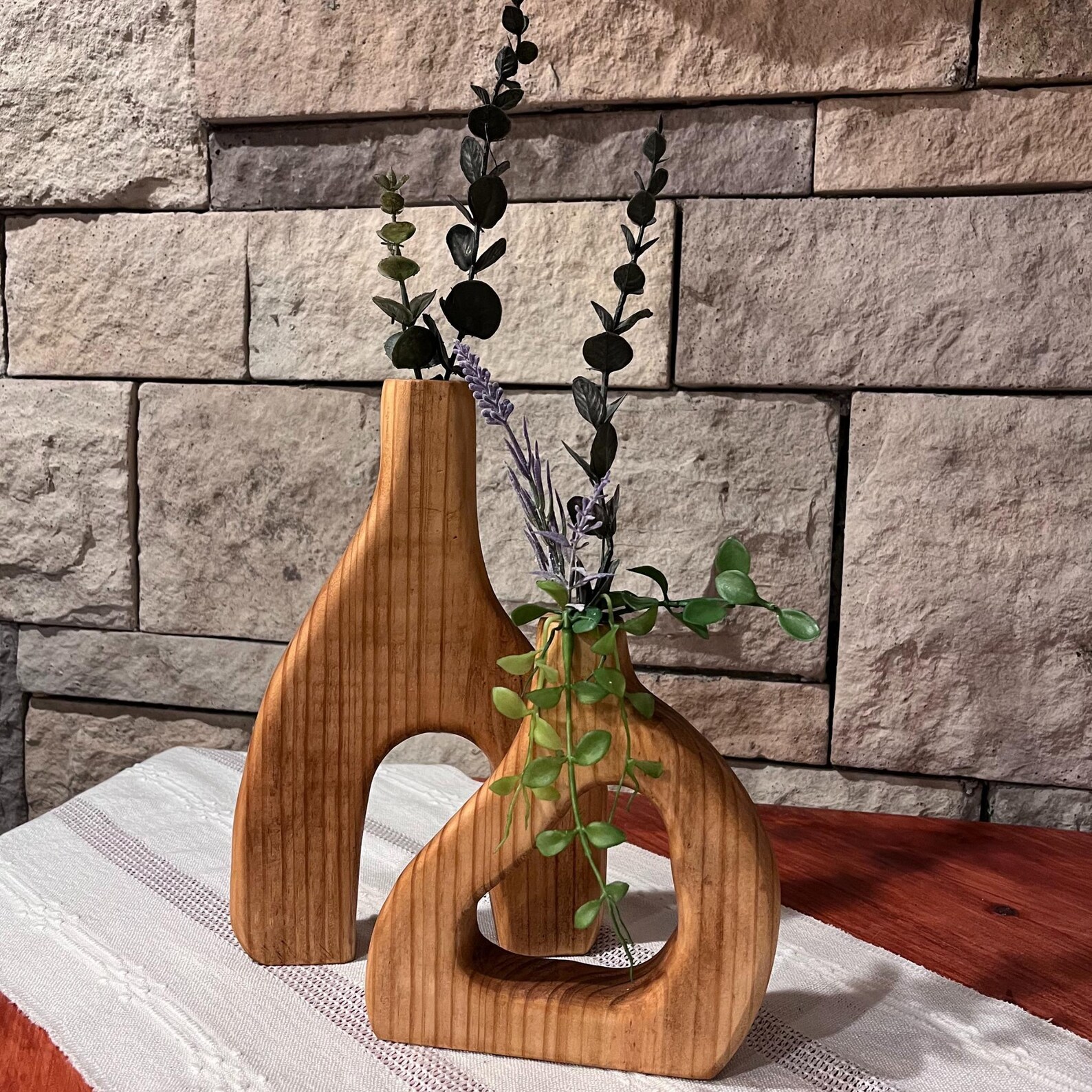 Handcrafted Wooden Vases (set of 2): Scandinavian Minimalist Decor - Etsy