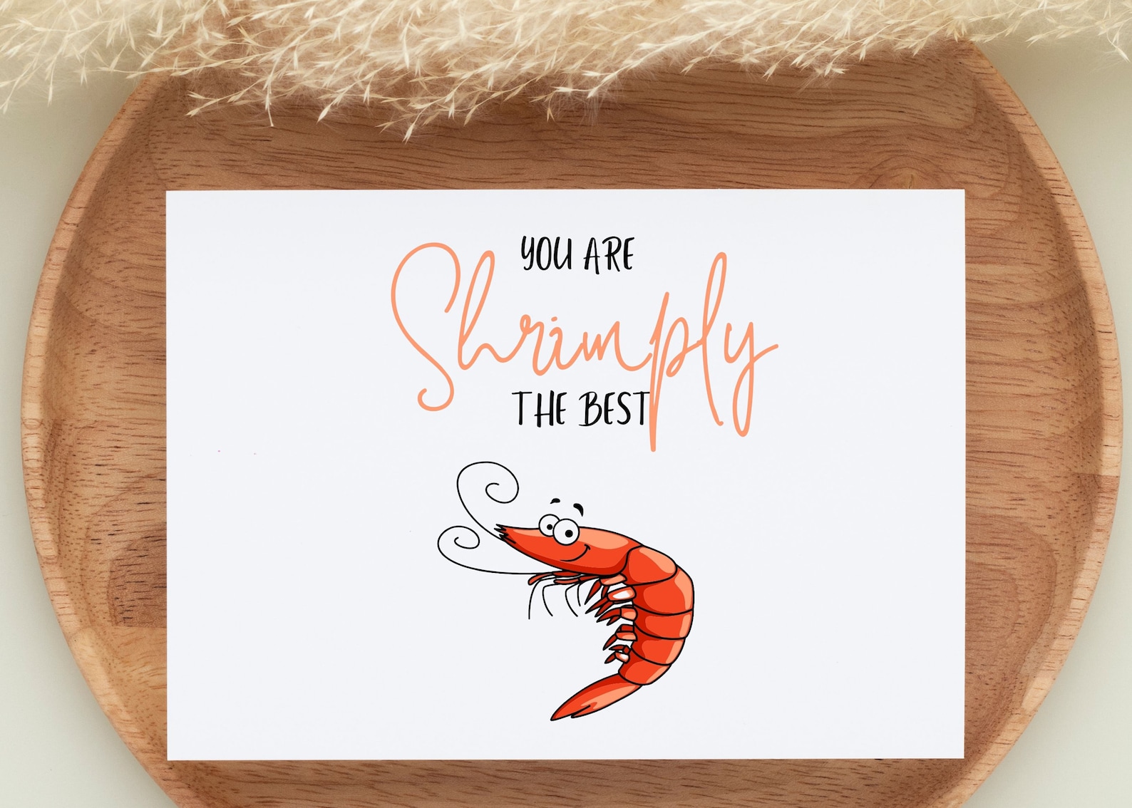 Cute Pun Themed Thank You Card, Shrimply the Best, Funny Greeting Card ...